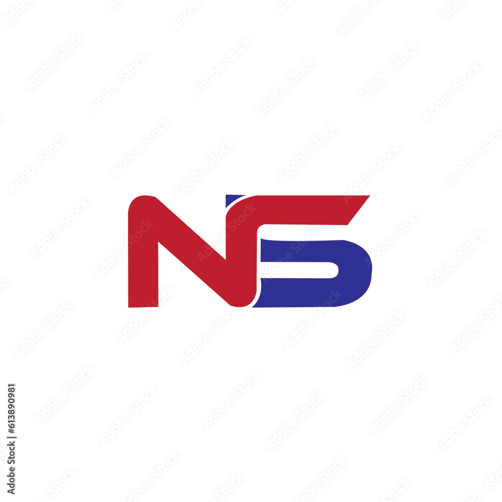 Initial NS letter luxury beauty flourishes ornament monogram logo ...