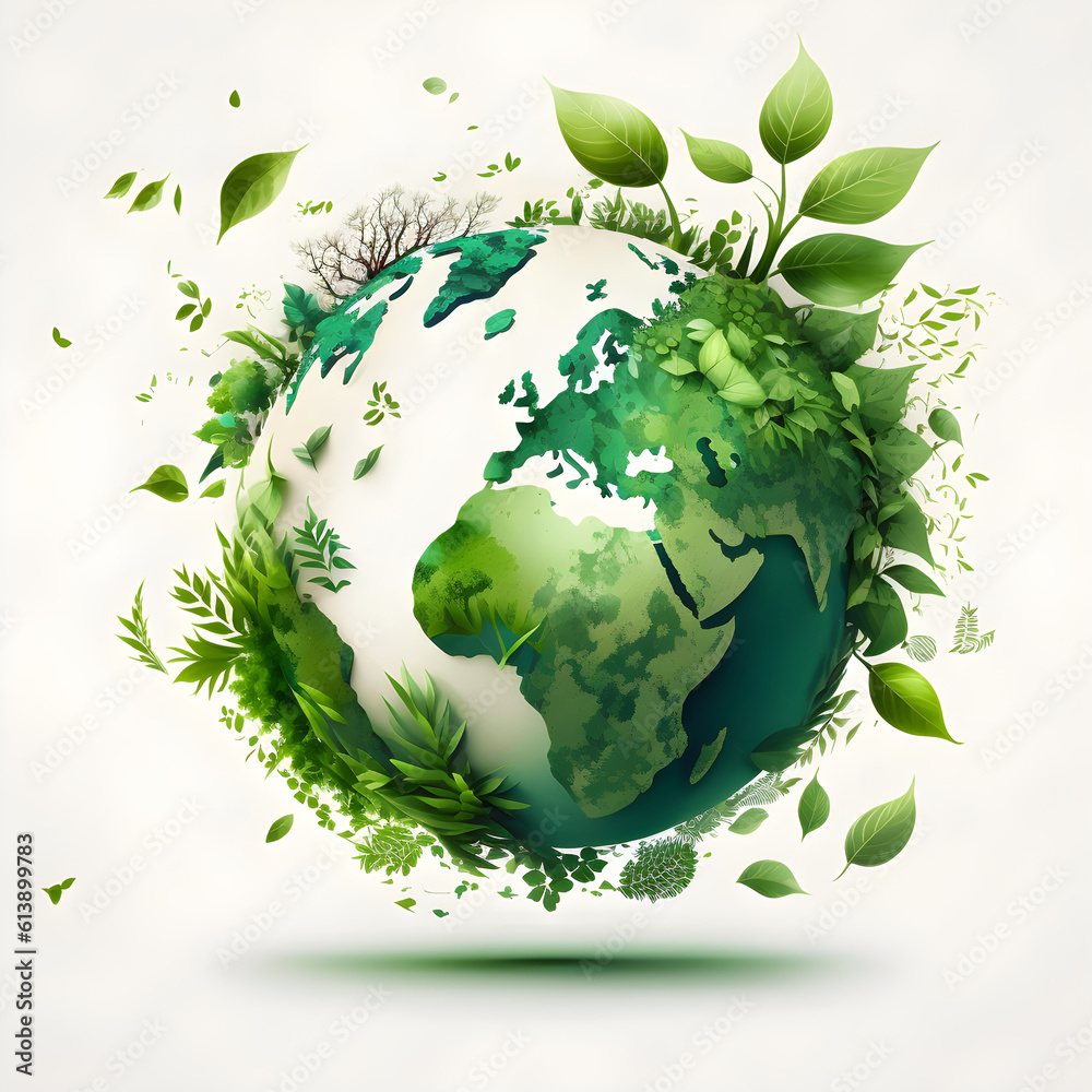 World environment and earth day concept with globe, nature and eco ...