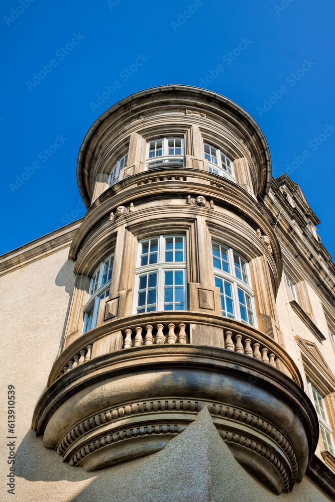 plauen, deutschland - runder erker am neuen rathaus Stock-Foto | Adobe ...