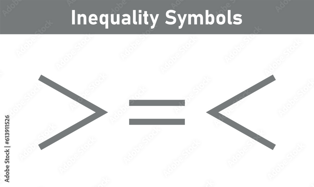 Less than greater than and equal symbol in mathematics. inequality ...