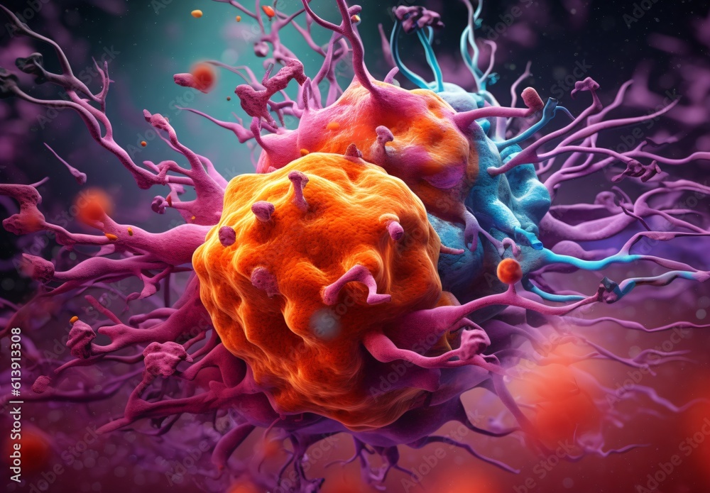 microscopic view of a brain cell, cellular therapy and regeneration ...