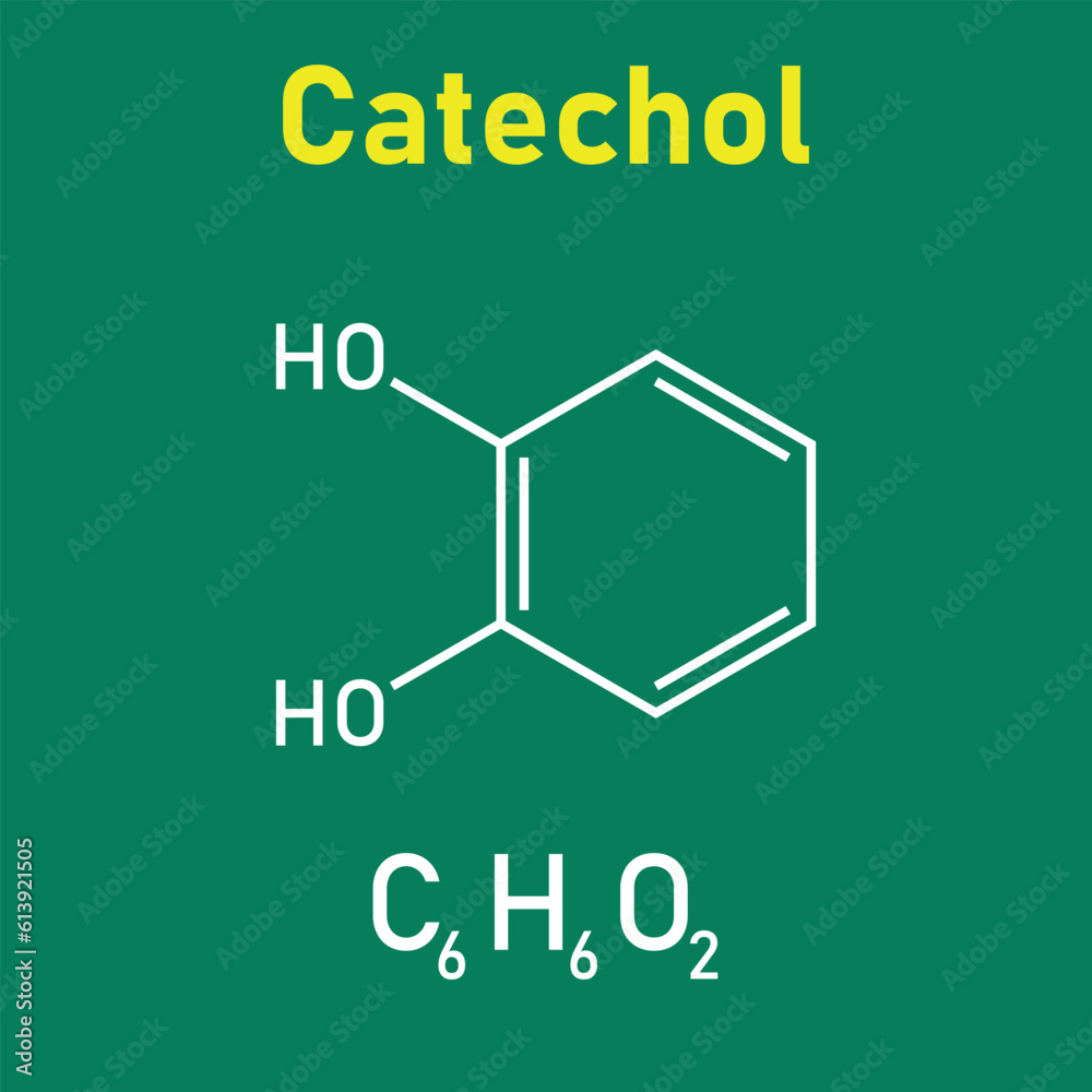 Chemical structure of Catechol (C6H6O2). Chemical resources for ...