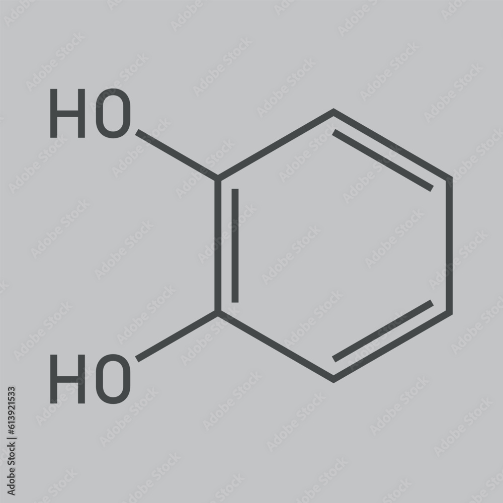 Chemical structure of Catechol (C6H6O2). Chemical resources for ...