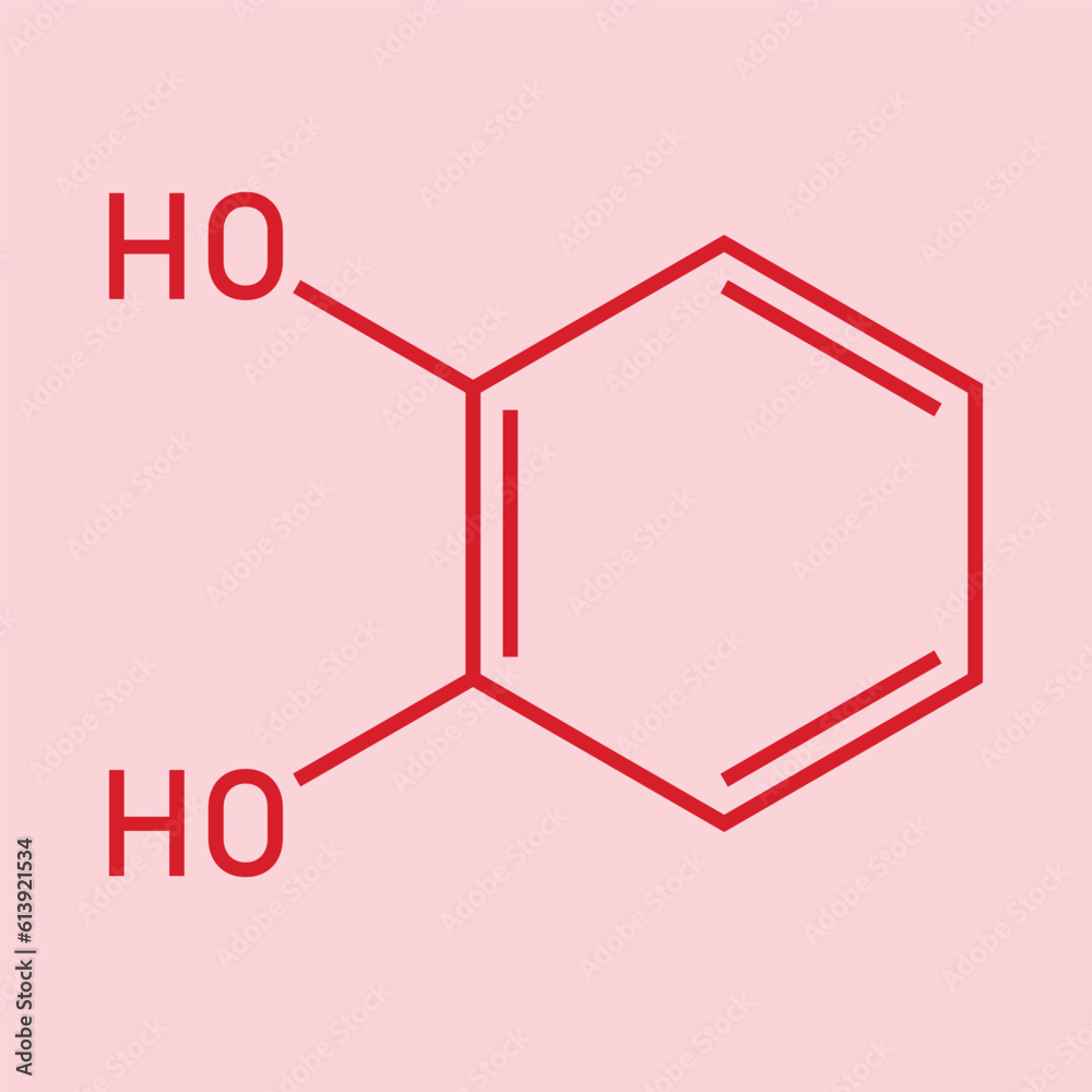 Chemical structure of Catechol (C6H6O2). Chemical resources for ...