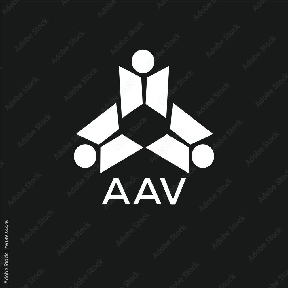 AAV white color letter logo. AAV black background. Monogram logo design ...