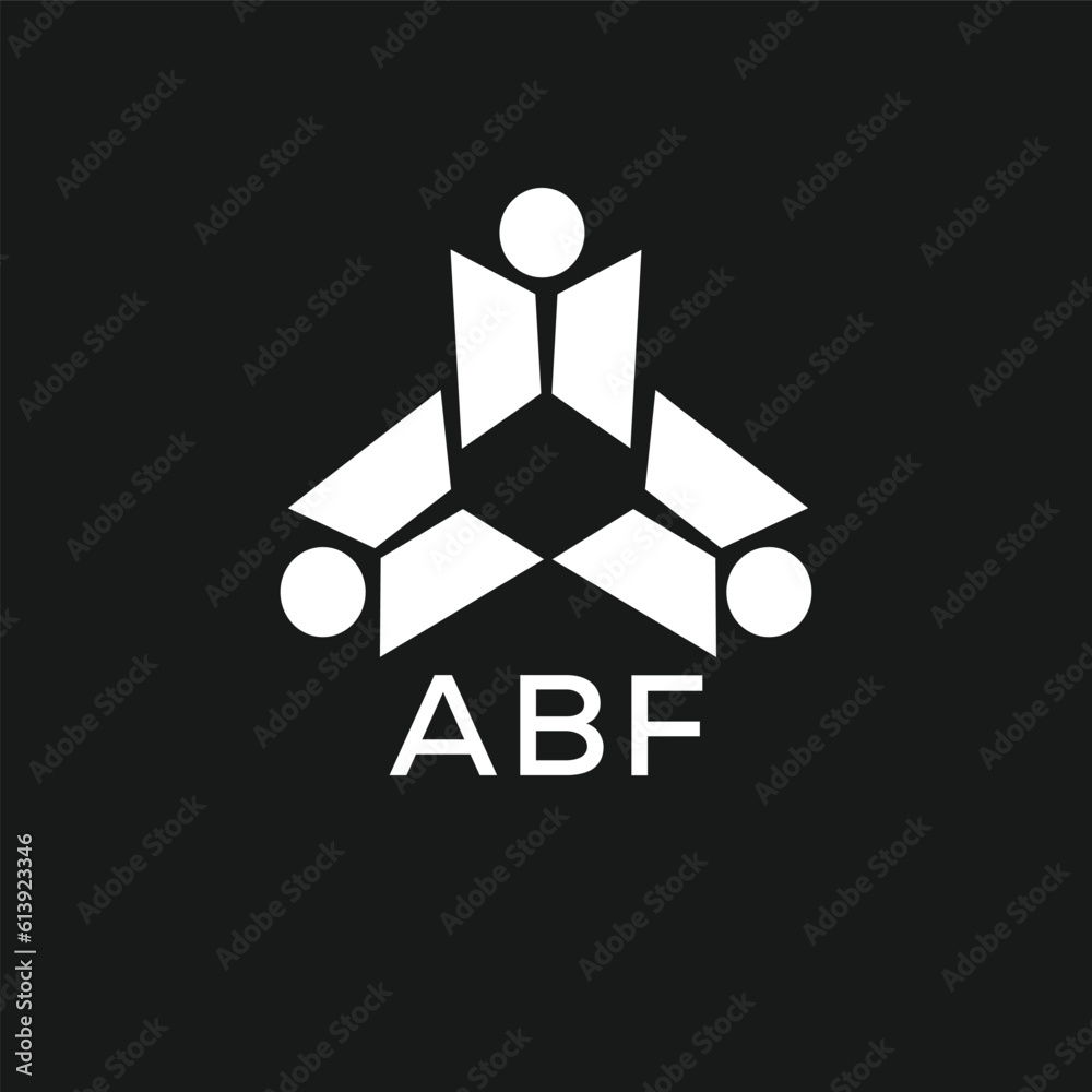 ABF white color letter logo. ABF black background. Monogram logo design ...