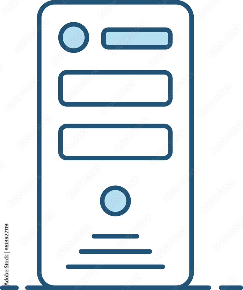 desktop home work personal computer, vector mark box. , pc case symbol ...