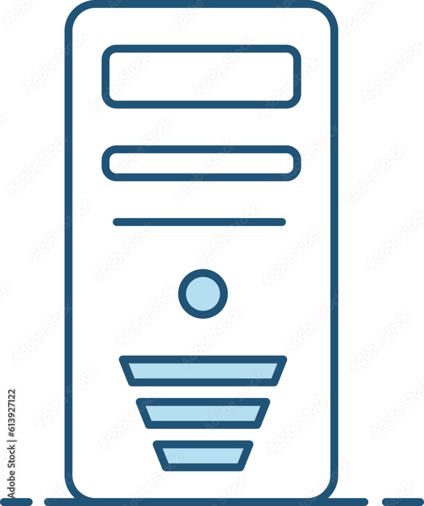 desktop home work personal computer, vector mark box. , pc case symbol ...
