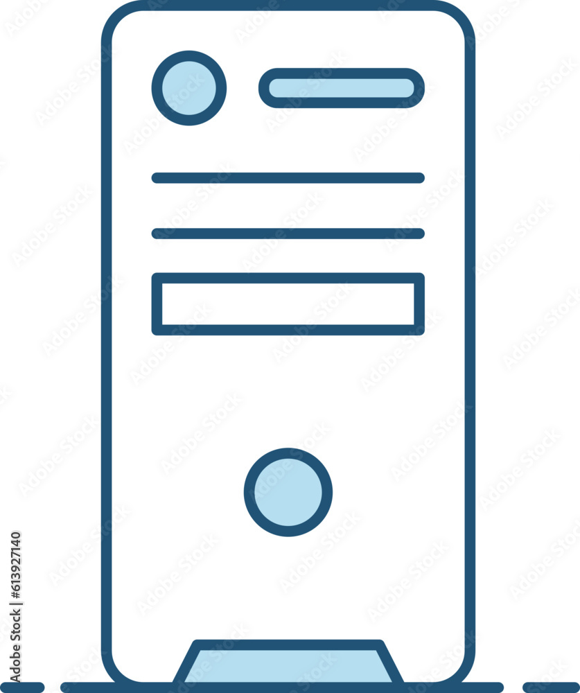 desktop home work personal computer, vector mark box. , pc case symbol ...