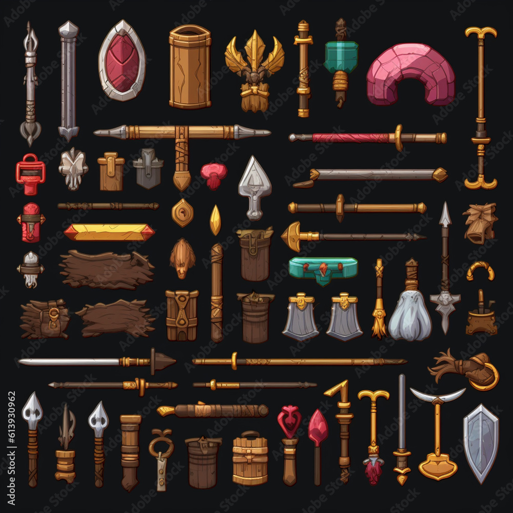 Dynamic Loot: 2D Gaming Items, Equipment, and Weapons for RPG ...