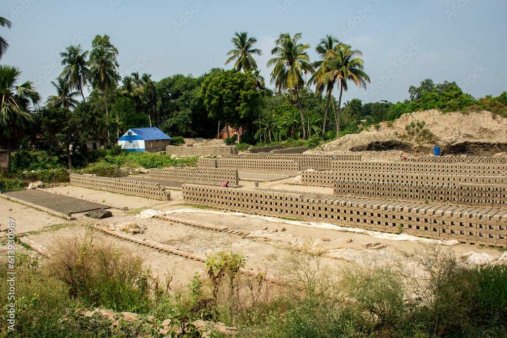 5th June, 2023, Burul, West Bengal, India: Blocks of hand made ...