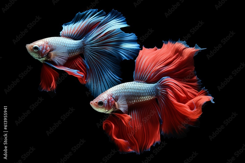 Beautiful full-bodied Thai Siamese Betta fighting fish with red and ...