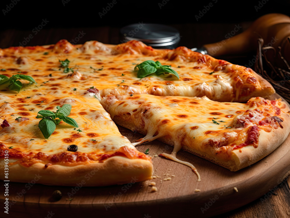 Delight in the cheesy indulgence of a close-up photo showcasing a four ...