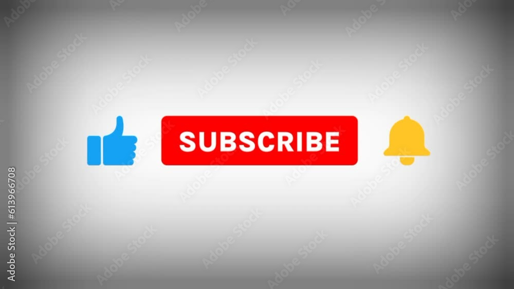 Like Subscribe and Ring The Bell Button Animation video Stock ビデオ ...