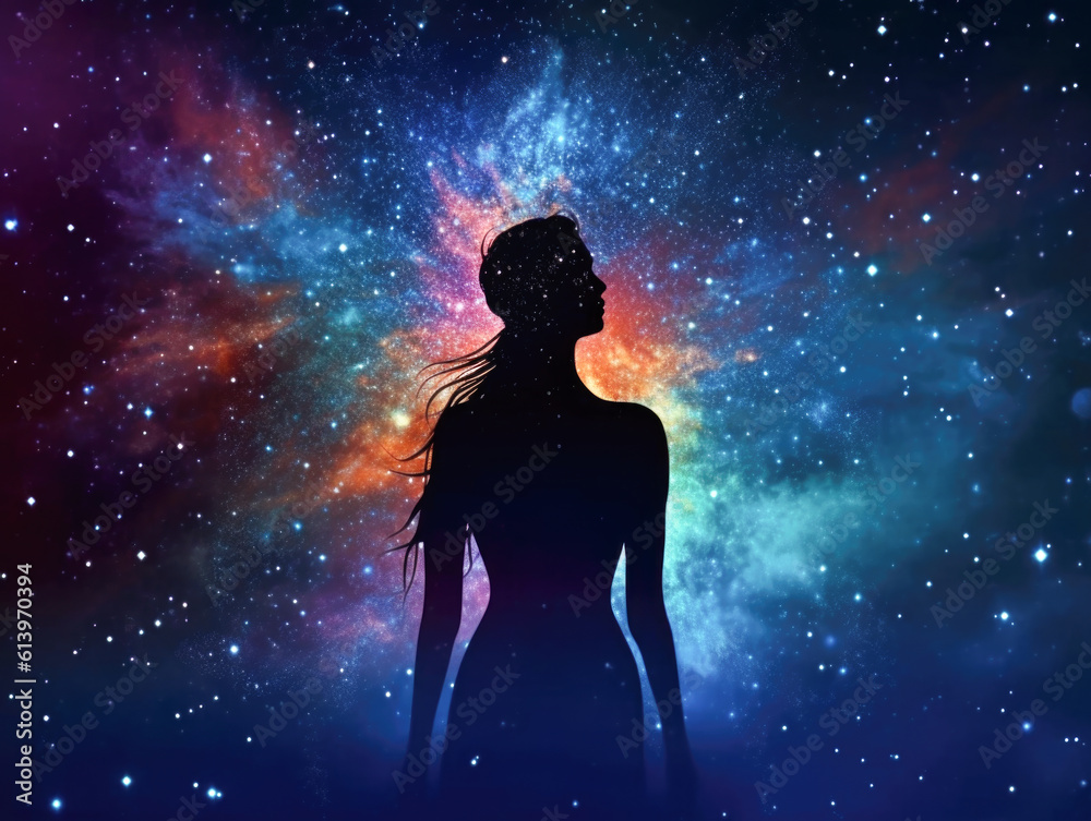 Delve into the world of spirituality with a captivating silhouette of a ...