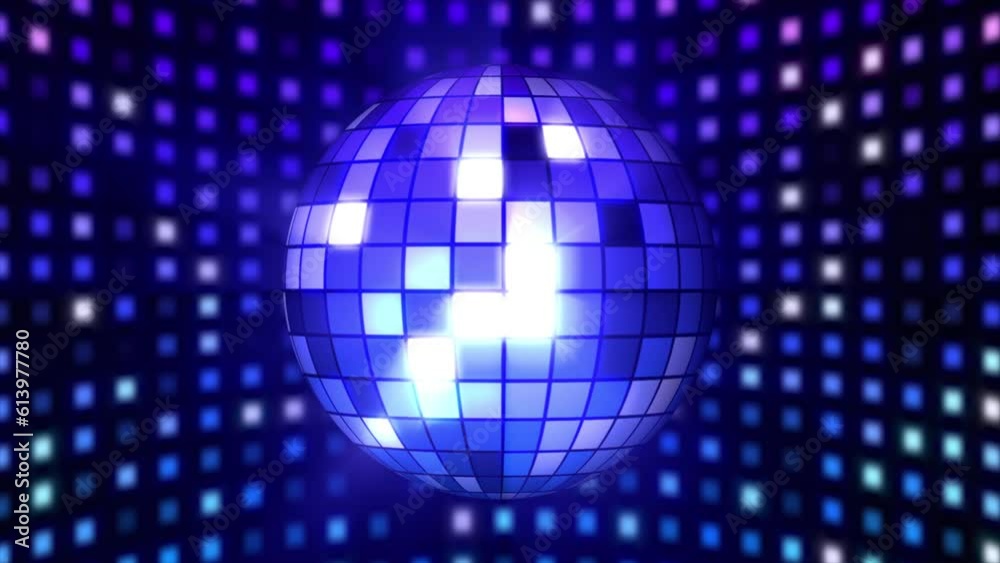Rotating sparkling neon disco ball seamless VJ loop animation. Concept ...