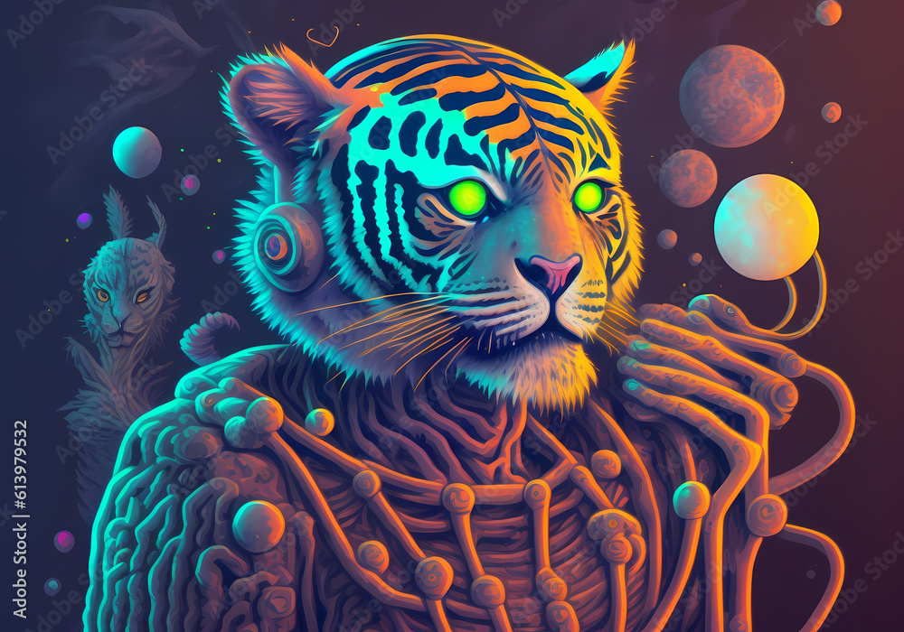 monkey Bape tiger in the water human brain, soul spirit, zen, relax ...