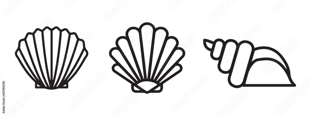 Seashells set. Collection of Pearl Shell logo icon design. Set of ...