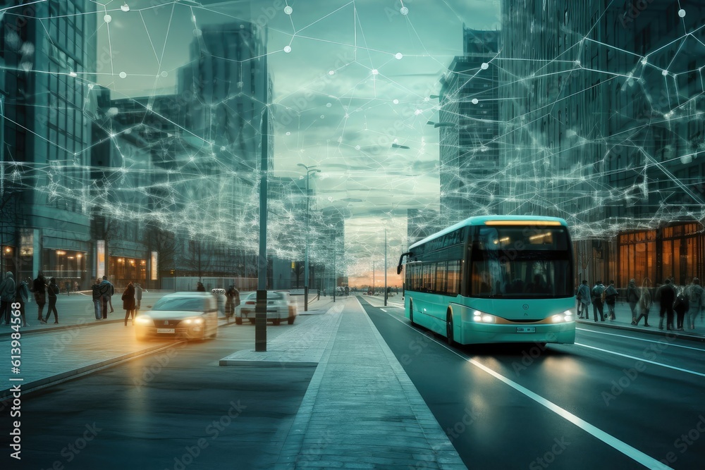 Vehicles adorned with advanced technology, surrounded by a futuristic ...
