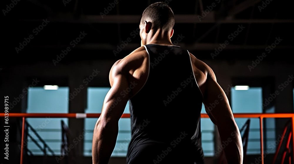 Male Fitness model in the Gym working out. Body Building Photography ...