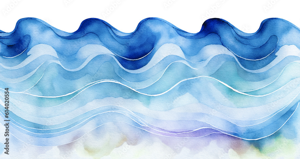 Transparent ocean water wave copy space for text. Isolated blue, teal ...