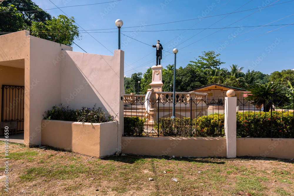 Jordan, Guimaras - The smallest plaza in the country, with a statue of ...