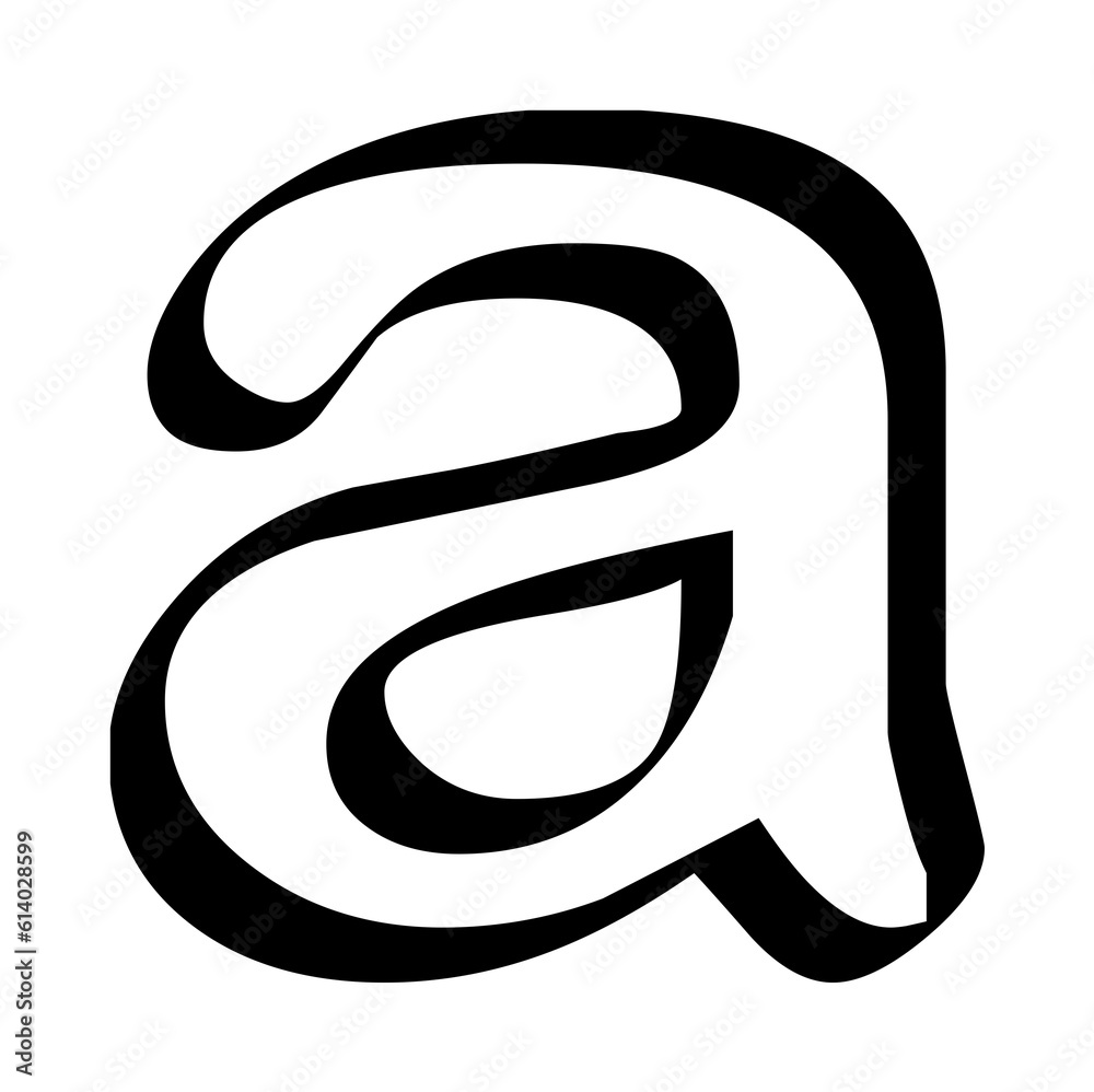 Modern lowercase letter a alphabet character isolated on transparent ...