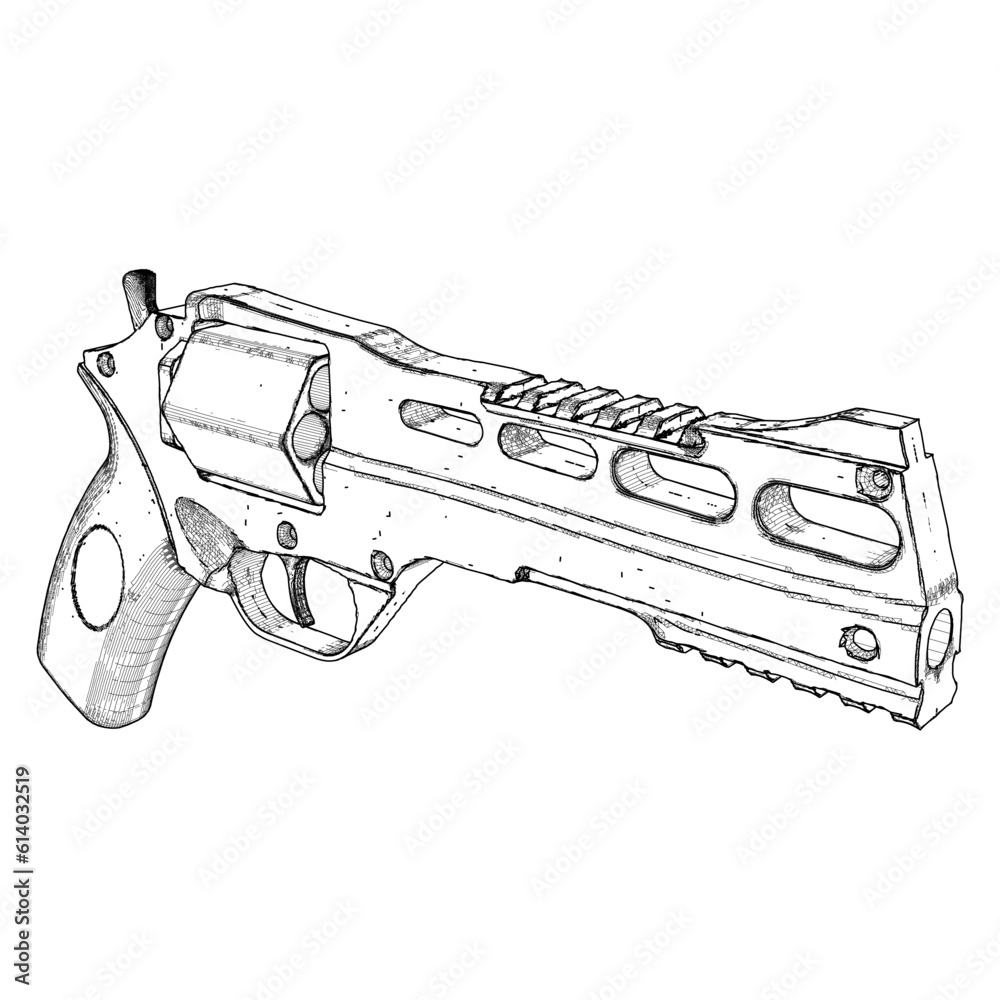 Revolver Vector. Illustration Isolated On White Background. A vector ...