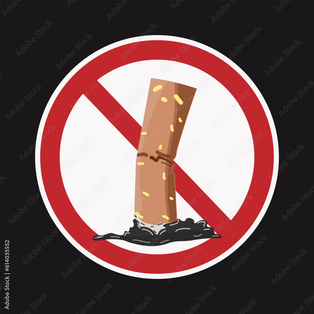 Isolated illustration of tobacco cigarette butts extinguished with ...