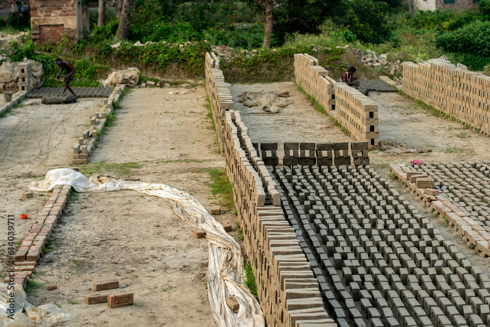 5th June, 2023, Burul, West Bengal, India: Blocks of hand made ...