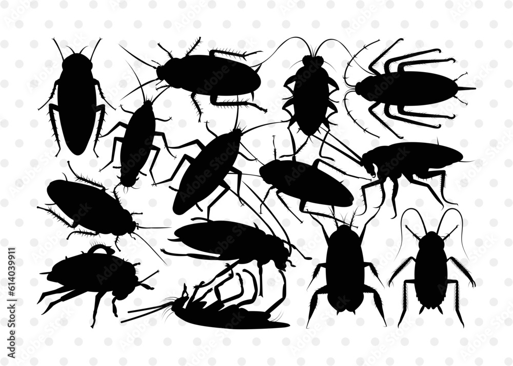 Cockroach Silhouette, Cockroach SVG, Cockroach Bug Svg, Bug Svg, Roach ...