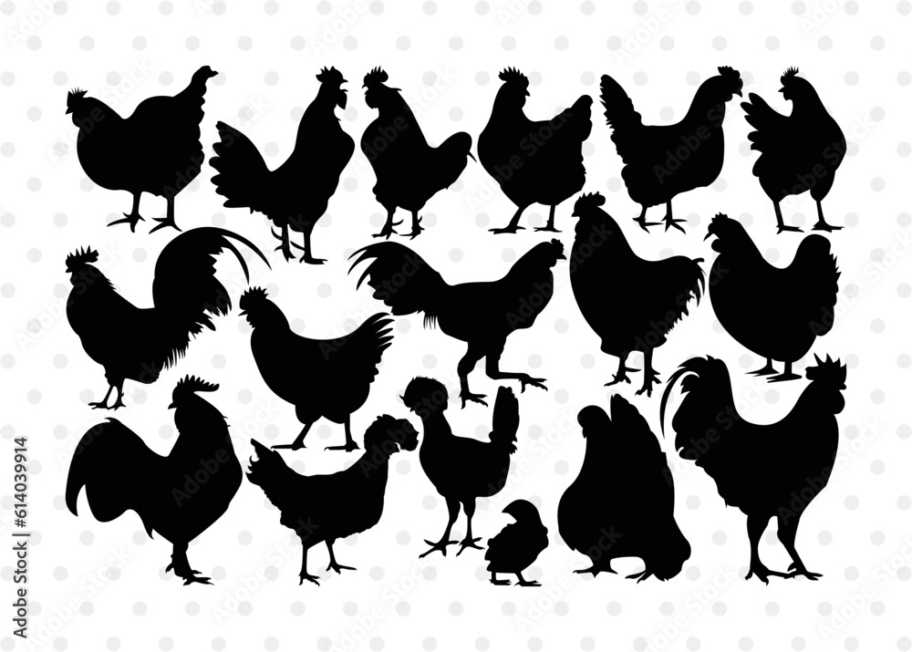 Chicken Silhouette, Chicken SVG, Hen Svg, Chick Svg, Baby Chick Svg ...