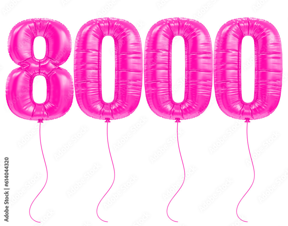 8000 Pink Balloons Number Stock Illustration | Adobe Stock