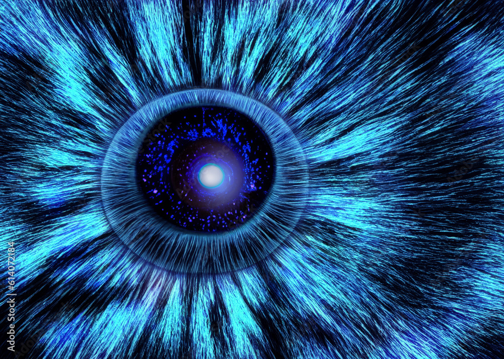 abstract colorful illustration of third eye universe galaxy space magic ...
