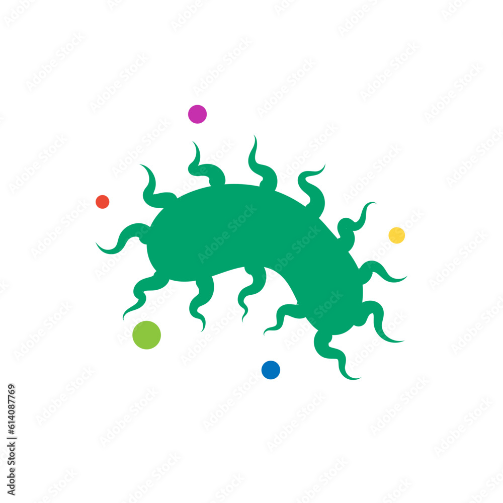 Cartoon bacteria, biological microorganism, good and bad microbiota ...