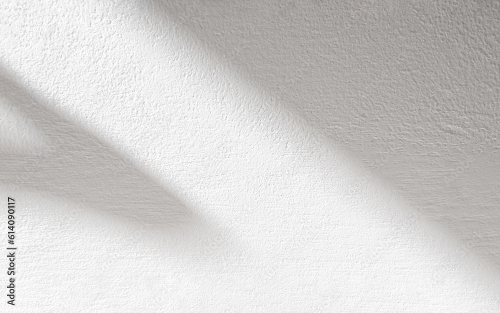 Cement texture wall with abstract shadow, sun light overlay on white ...