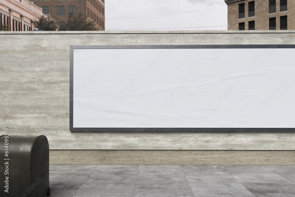 Blank poster and billboard urban in public place mock up. 3D rendering ...