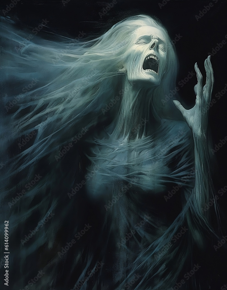 Banshee's wailing ability with her mouth wide open in a silent scream ...