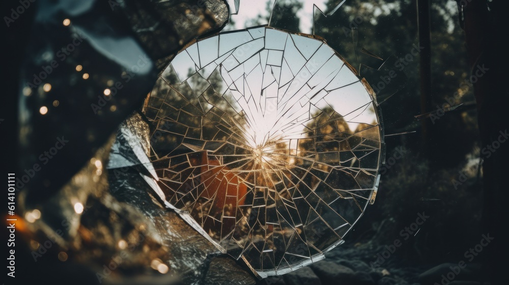 A shattered mirror reflecting the journey of self-discovery and healing ...