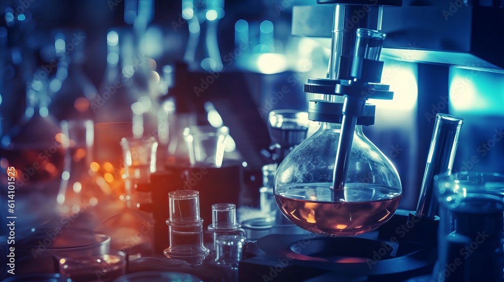 ภาพประกอบสต็อก Science laboratory research and development concept ...