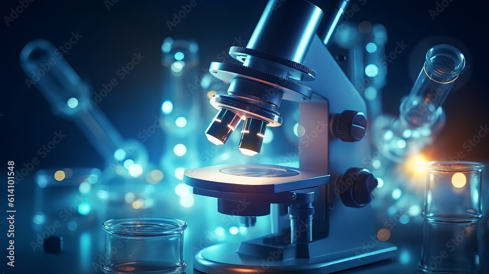 Exploring the Depths of Science: Microscope and Test Tubes in a ...