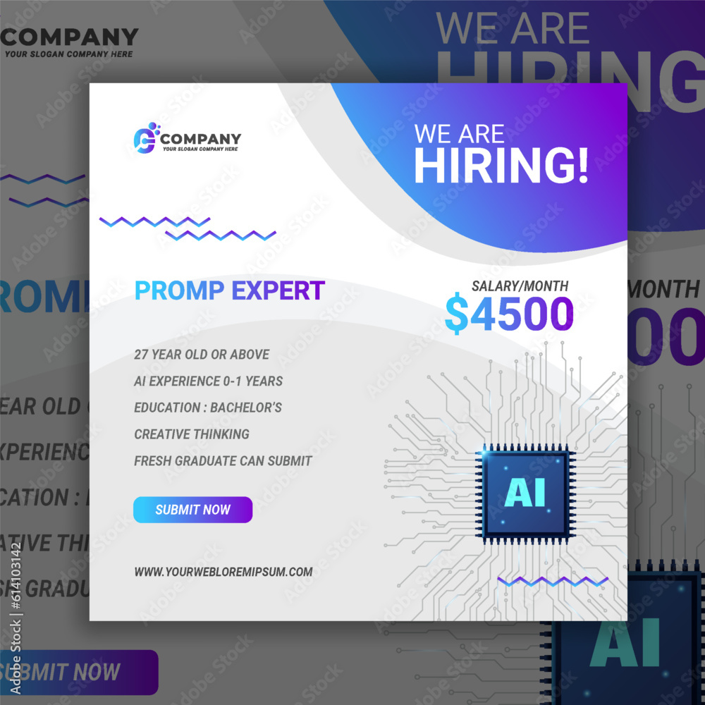 Social media template artificial intelligence (AI). Webinar, online ...