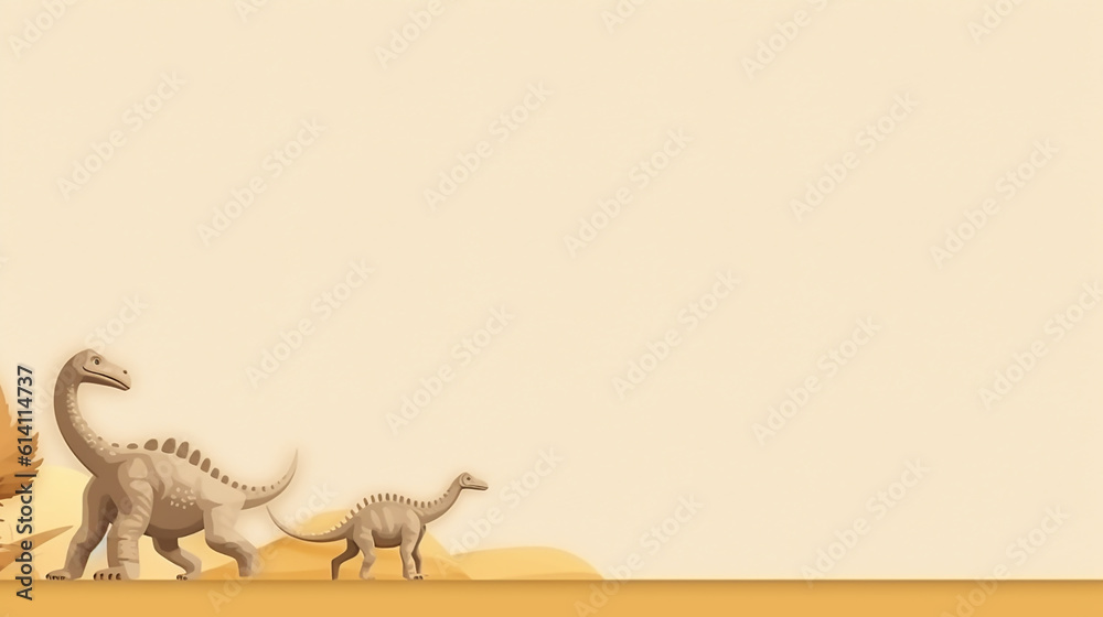 Cute template paper with dinosaurs, AI-Generated background, post card ...