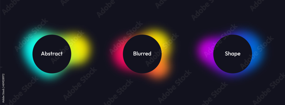 Abstract blurred shapes. Blurred liquid shapes in gradient vibrant ...
