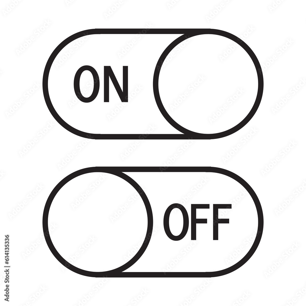 Simple line On and Off Toggle Switch Buttons, with Modern Devices User Interface,switcher vector ...