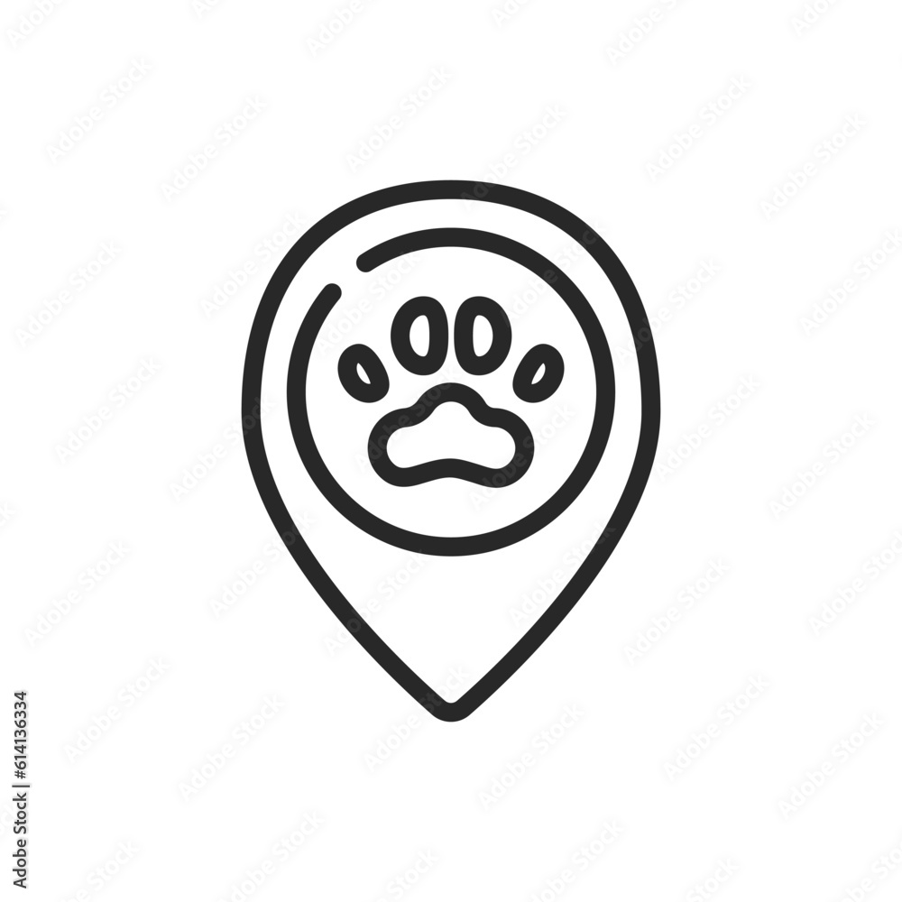 Vet Clinic Location Icon. Veterinary address Symbol. Vector Outline ...