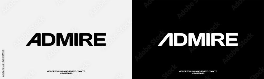 Admire modern alphabet fonts. technology typography urban font and ...