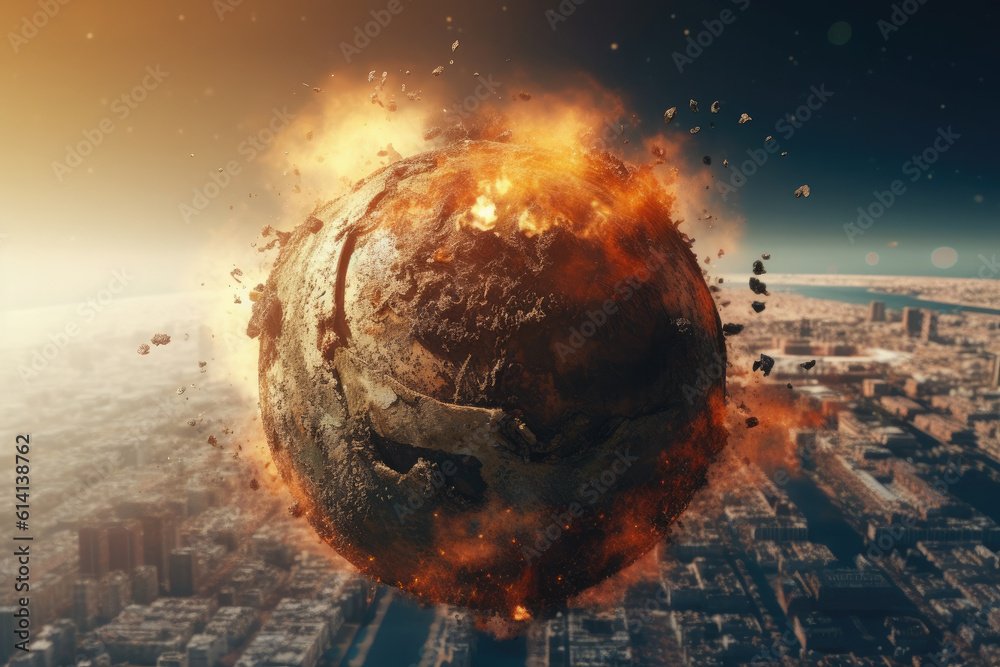 Explosion. Planet Earth is in Danger. Global warming. Apocalypse ...