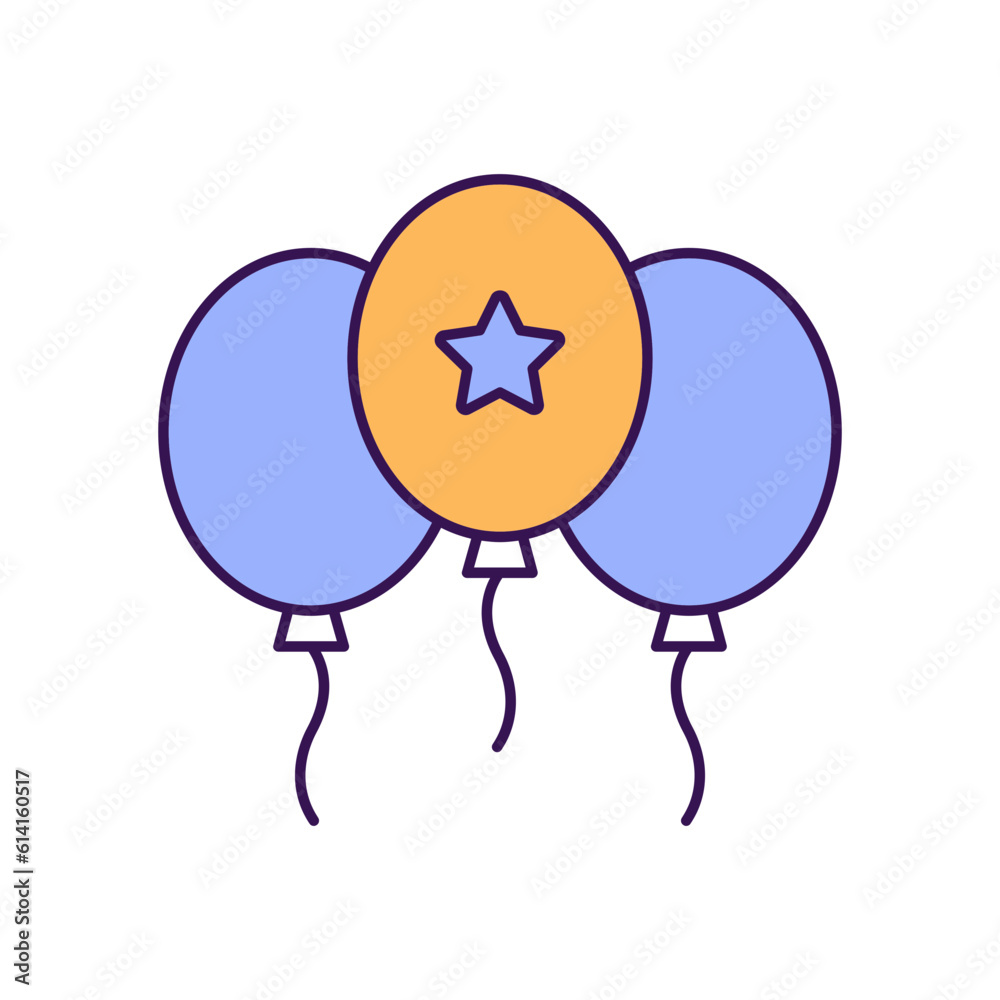 Balloon Outline with Colors Fill Vector Icon that can easily edit or ...