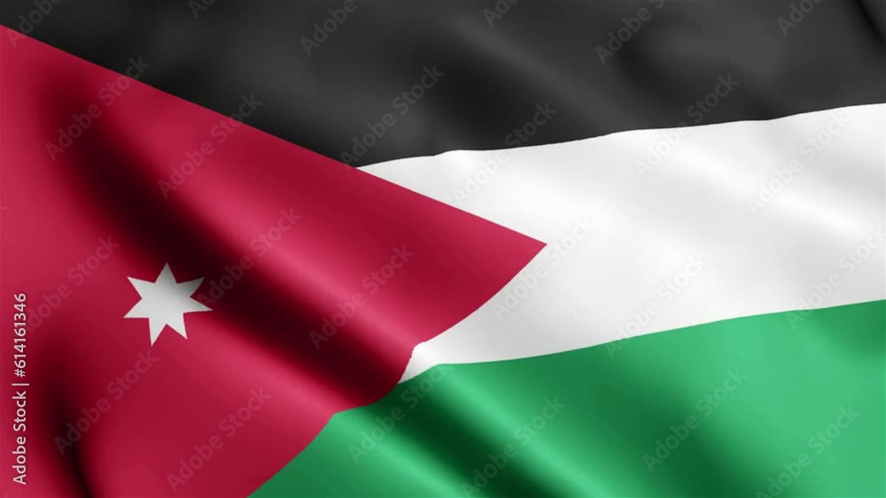 Jordan Flag video waving in wind. Jordan Flag Jordan Flag background ...